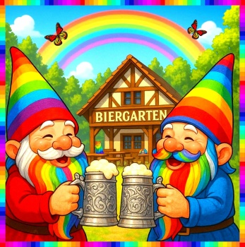 Solve AI Octoberfest Gnomes jigsaw puzzle online with 196 pieces