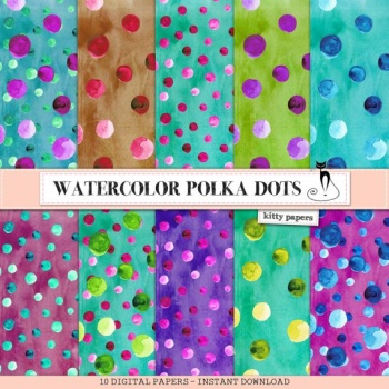 Solve Watercolor Polka Dots jigsaw puzzle online with 81 pieces