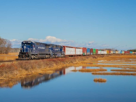 Solve A Pan Am Railway freight train is seen westbound at Scarborough ...