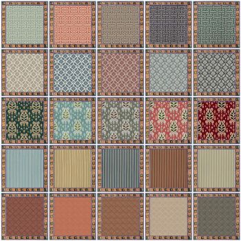 Solve five designs five different colours jigsaw puzzle online with 100 ...