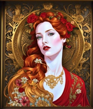 Solve Lady in Red jigsaw puzzle online with 483 pieces