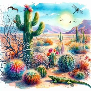 Solve Colorful desert (resizable 9 to 306 pieces) jigsaw puzzle online ...