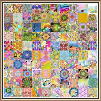 Solve Phloxie Squares 10x10 jigsaw puzzle online with 25 pieces