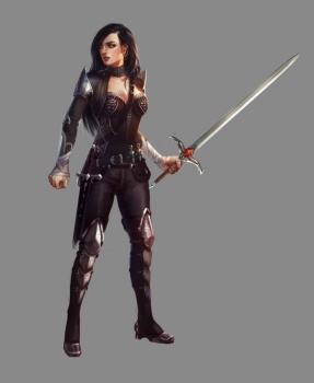 Solve dnd female fighter jigsaw puzzle online with 99 pieces