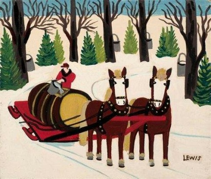 Solve Maple Syrup Gathering by Maud Lewis jigsaw puzzle online with 42 ...