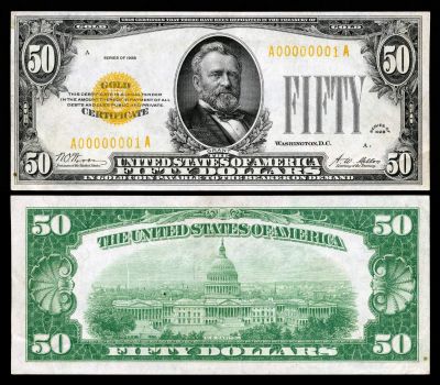 Solve US Treasury $50 banknote, gold backed jigsaw puzzle online with ...