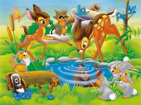 Solve Bambi Faline Thumper Flower Geno Gurri Edible Cake Topper Image ...