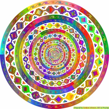 Solve Colorful pattern circles 💫 jigsaw puzzle online with 100 pieces