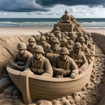 Solve Amazing sand sculpture of WW2 landings jigsaw puzzle online with ...