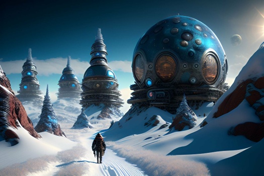 Solve Alien Snow Scene jigsaw puzzle online with 294 pieces