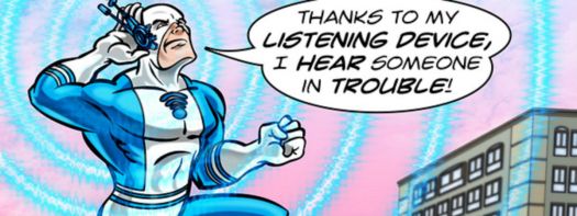 Solve the story of Blue Ear, a hard-of-hearing superhero in the Marvel ...