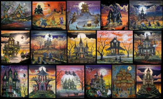 Solve Haunted Houses jigsaw puzzle online with 54 pieces
