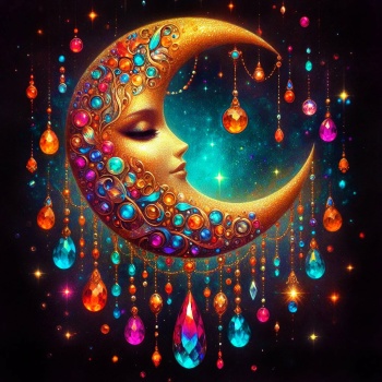 Solve beautiful Amber the celestial crescent moon jigsaw puzzle online ...