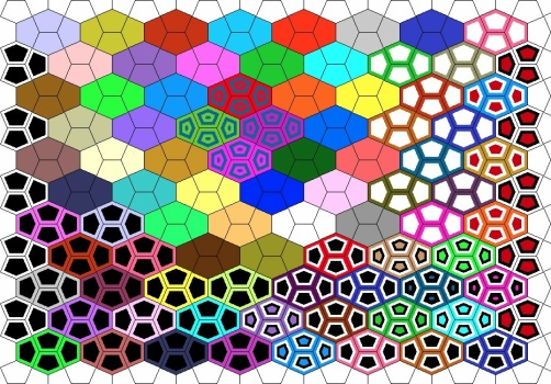 Solve Octogon Pentagon jigsaw puzzle online with 77 pieces