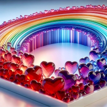 Solve Rainbow Hug of Hearts jigsaw puzzle online with 100 pieces