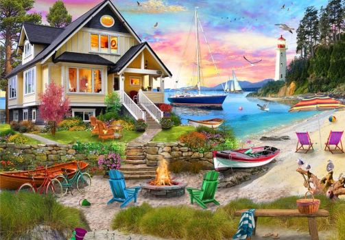 Solve beach house jigsaw puzzle online with 165 pieces