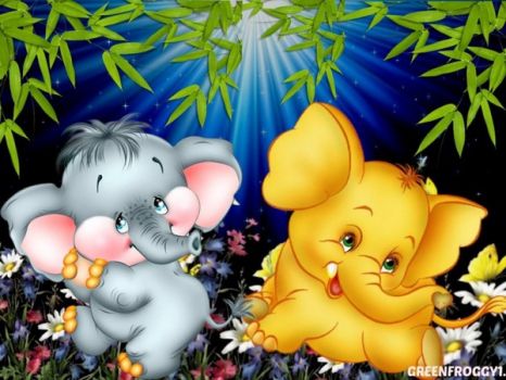 Solve Eléphants tout mimi jigsaw puzzle online with 108 pieces