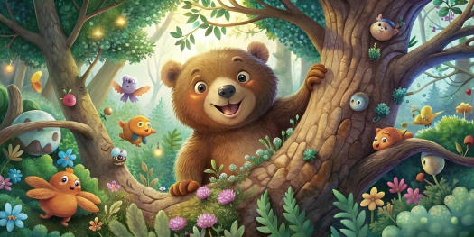 Solve Bear in a Tree 01 jigsaw puzzle online with 300 pieces