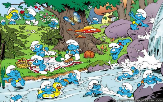 Solve Smurfs swimming 160 jigsaw puzzle online with 160 pieces