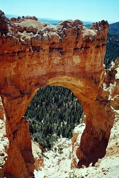 Solve Natural Bridge Bryce UT jigsaw puzzle online with 77 pieces