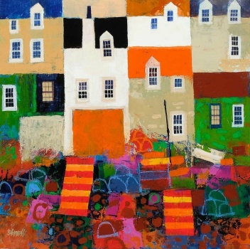 Solve Fishboxes, George Birrell jigsaw puzzle online with 256 pieces