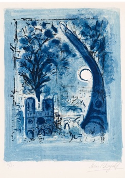 Solve Notre-Dame et la Tour Eiffel, 1960, Marc Chagall (1887-1985 ...