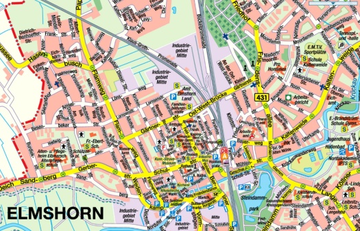 Solve Elmshorn Street Map jigsaw puzzle online with 176 pieces