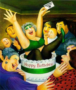 Solve Beryl Cook 12 jigsaw puzzle online with 80 pieces