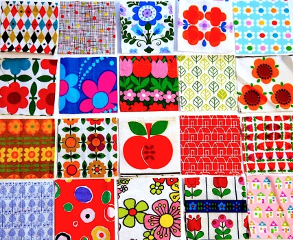 Solve Retro Vintage Flower Power Patchwork Fabrics jigsaw puzzle online ...