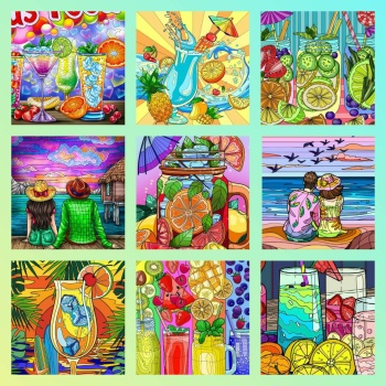 Solve Cocktails on the Beach jigsaw puzzle online with 81 pieces