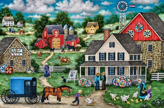 Solve Amish village jigsaw puzzle online with 96 pieces