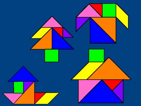 Solve Tangram figuren jigsaw puzzle online with 63 pieces