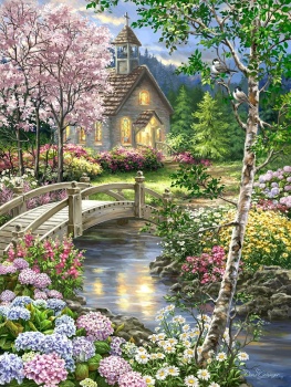 Solve Spring Chapel (Large) jigsaw puzzle online with 204 pieces