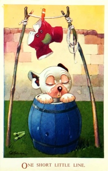 Solve Bonzo, One short little line, postcard by George Ernest Studdy ...