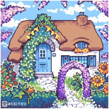 Solve Dreamy pixel cottage 🌻 - by Studio Ansitru jigsaw puzzle online ...