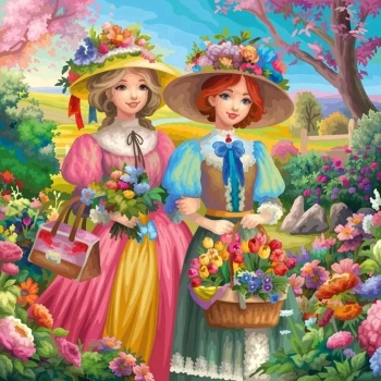 Solve Vintage Friends (1,853) jigsaw puzzle online with 64 pieces