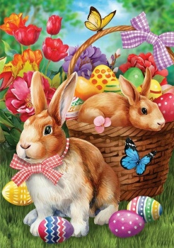 Solve Easter Bunnies jigsaw puzzle online with 70 pieces