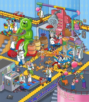 Solve Candy Factory jigsaw puzzle online with 255 pieces