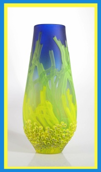 Solve Blue Sea Fan Vase with Yellow Murrini by David Leppla jigsaw ...