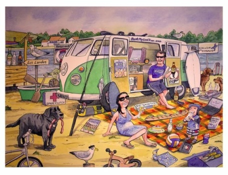 Solve Brett Hudson Artwork - 'France in Camper Van' jigsaw puzzle ...