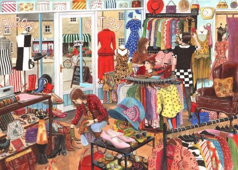 Solve Vintage shopping jigsaw puzzle online with 408 pieces