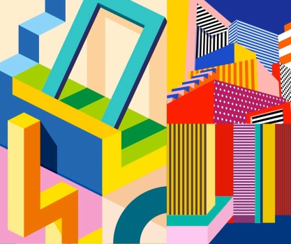 Solve Shapes mashup jigsaw puzzle online with 120 pieces