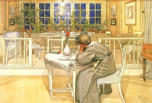 Solve Carl-Larsson-Evening-Before-The-Journey-To-England jigsaw puzzle ...