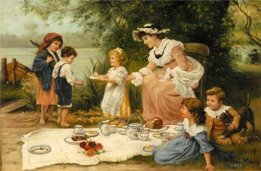 Solve Charity Picnic-Frederick Morgan jigsaw puzzle online with 54 pieces