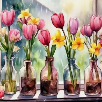 Solve Tulips jigsaw puzzle online with 81 pieces