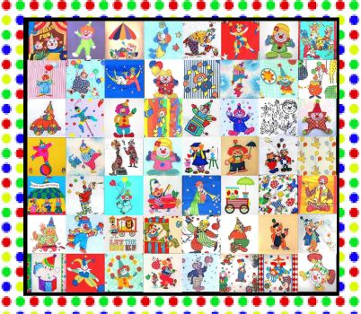 Solve PATCHWORK CLOWNS jigsaw puzzle online with 143 pieces