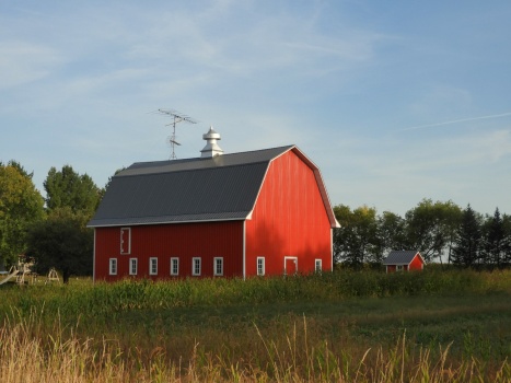 Solve Lovely modern barn and baby barn jigsaw puzzle online with 20 pieces