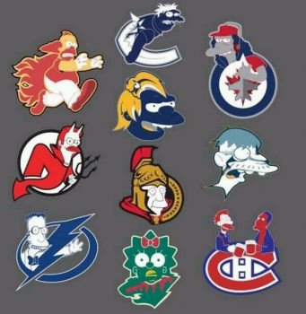 Solve NHL Simpsons Logos 3 jigsaw puzzle online with 49 pieces