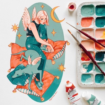 Solve "Angels" by Sibylline jigsaw puzzle online with 324 pieces