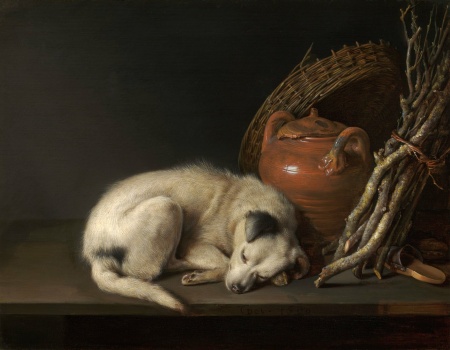 Solve Gerrit Dou - (Dutch, 1613 - 1675) - Dog at Rest, 1650. / Resize ...